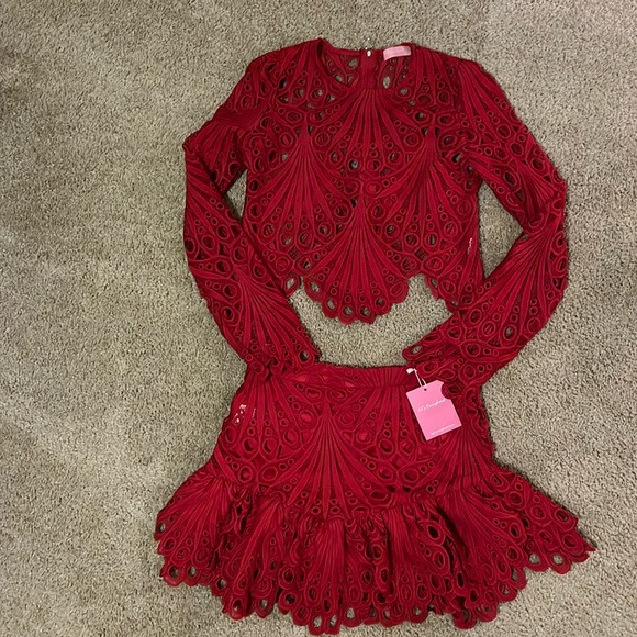 Chic Couture | Skirts | Two Piece Red Set | Poshmark